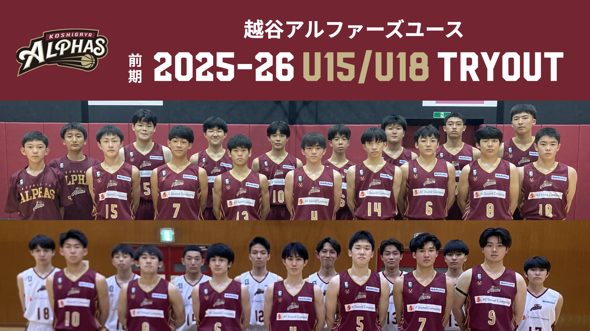 越谷アルファーズ U15/U18トライアウトのご案内 | 越谷アルファーズ